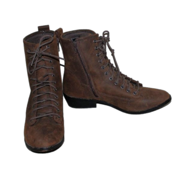 Array | Shoes | Array Equestrian Style Lace Up Boots M Brown Leather ...